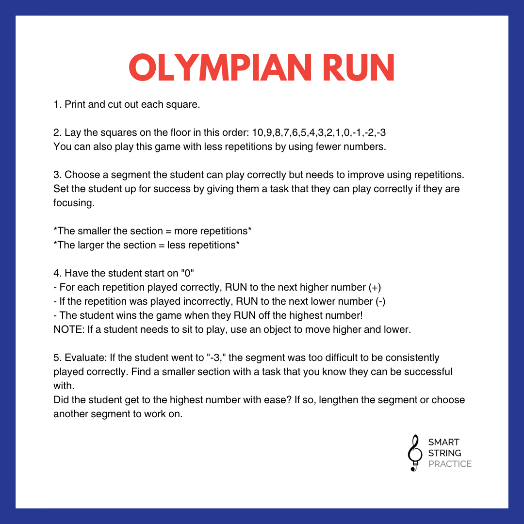 Olympian Run - Number Line Game – Smart String Practice