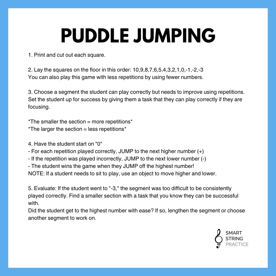 Puddle Jumping - Number Line Game – Smart String Practice